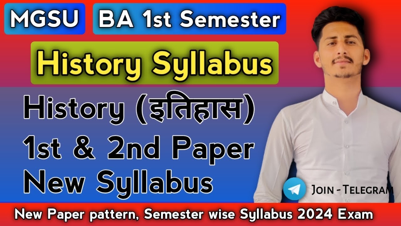 1st Semester, History (इतिहास) Syllabus 2024, BA 1st Year, Paper 1st ...
