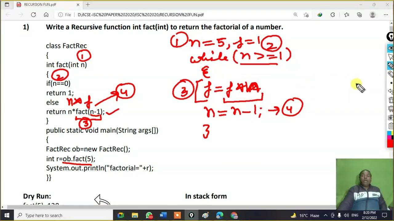 11th Recursion part 1 - YouTube