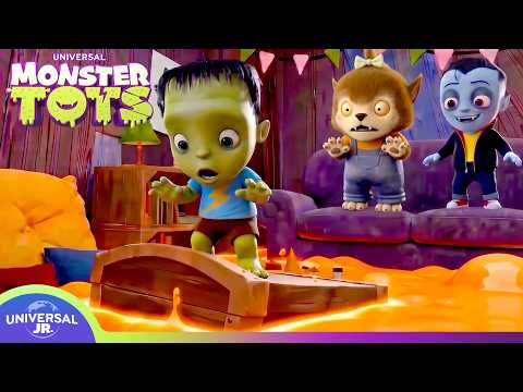 The Floor is LAVA Game! 🌋 Elle's Sticky Science Experiment | MONSTER TOTS