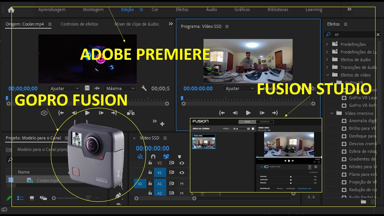GoPro Fusion Edição: Do GoProFusion Studio ao Adobe Premiere - YouTube