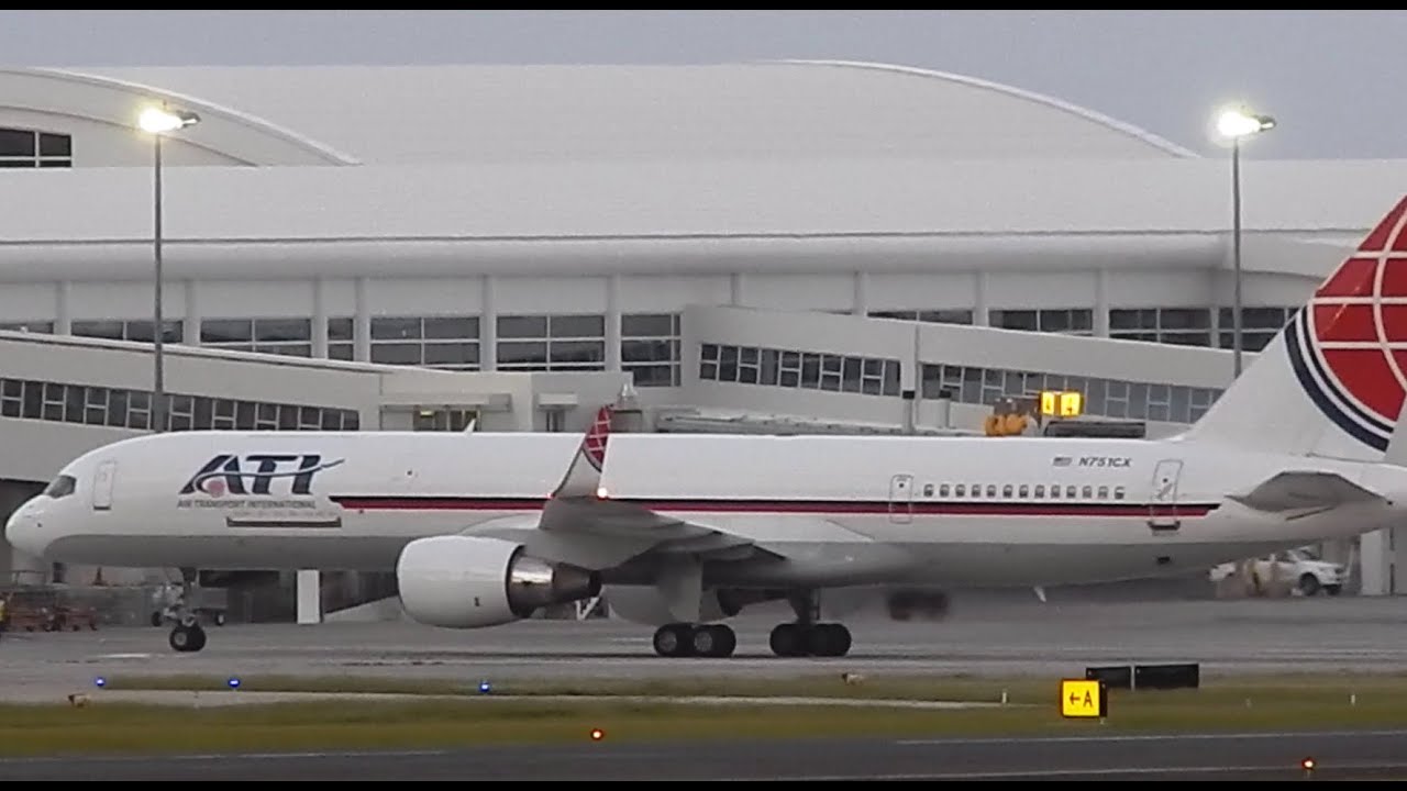 ATI Boeing 757-200F Smooth Late Afternoon Landing in Antigua!!! [HD ...