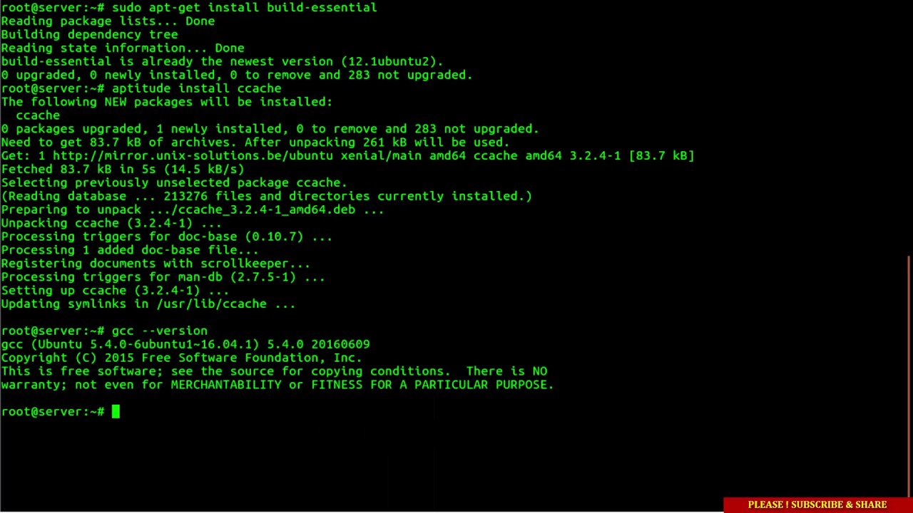 How To Install C C Compiler And Development Tools In Linux Youtube