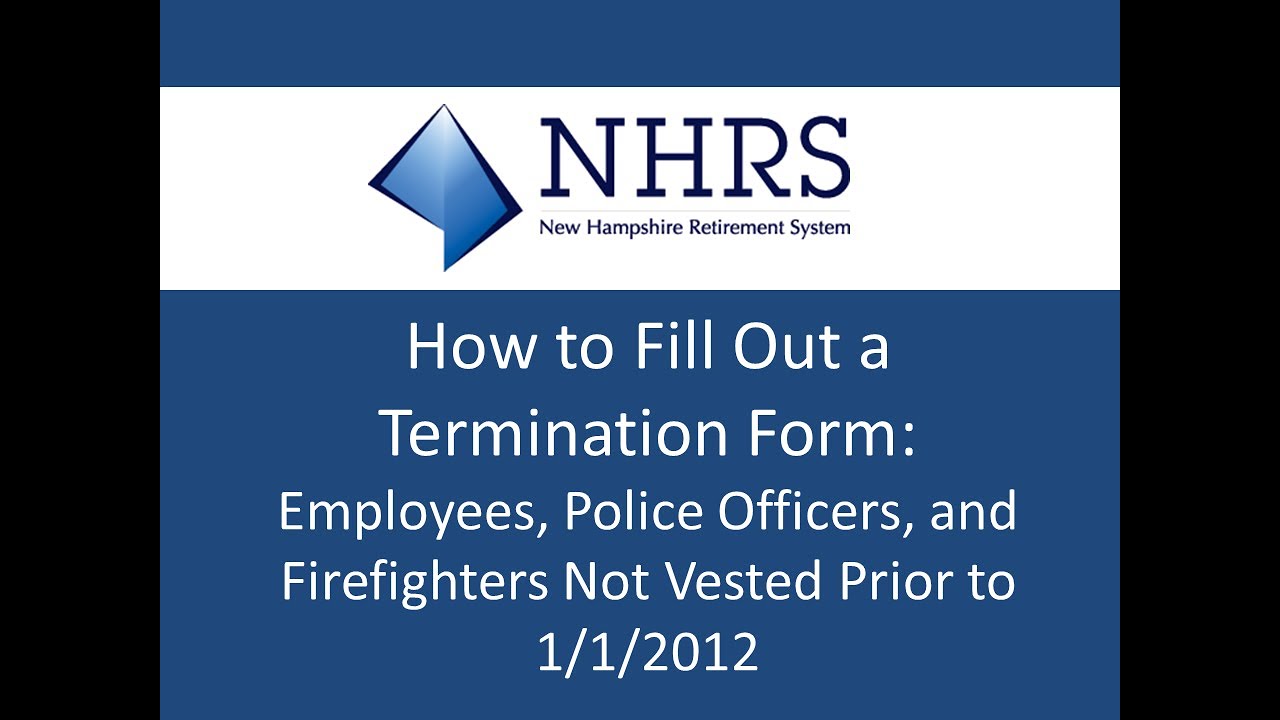 Termination Form: Employees, Police Officers, and Firefighters Not ...