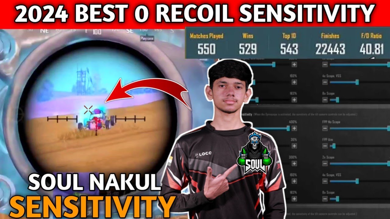 2024 BEST 0 RECOIL SENSITIVITY REVEALED 🔥 SOUL NAKUL SENSITIVITY | BGMI ...
