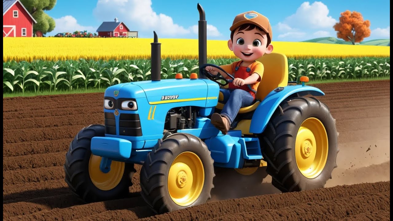 Tractor on the Farm Parade | Big Wheels, Moo Moo Fun! Kids Farm Song ...