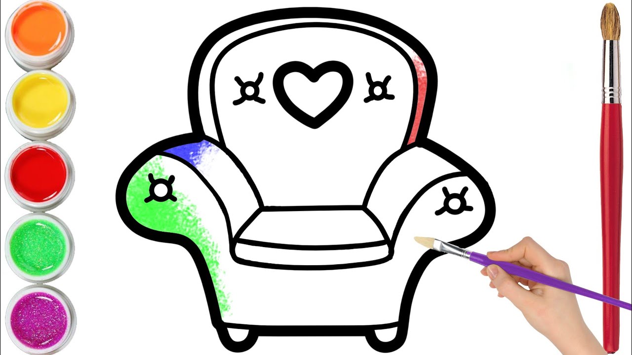 Bolalar uchun Kreslo rasm chizish/Drawing Rainbow Chair for children ...