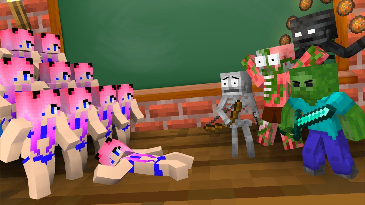 Monster School : MONSTERS VS GIRLS APOCALYPSE CHALLENGE - Minecraft ...