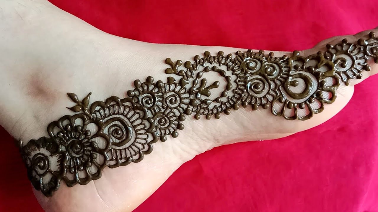 Simple and Easy Feet Mhendi Design / mhendi design idea for feet - YouTube