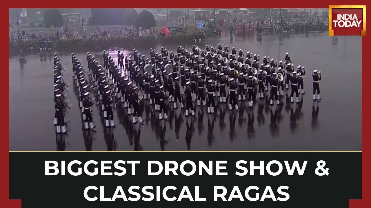 Beating Retreat 2023: Classical Ragas, Mega Drone Show Enthrall Crowd ...