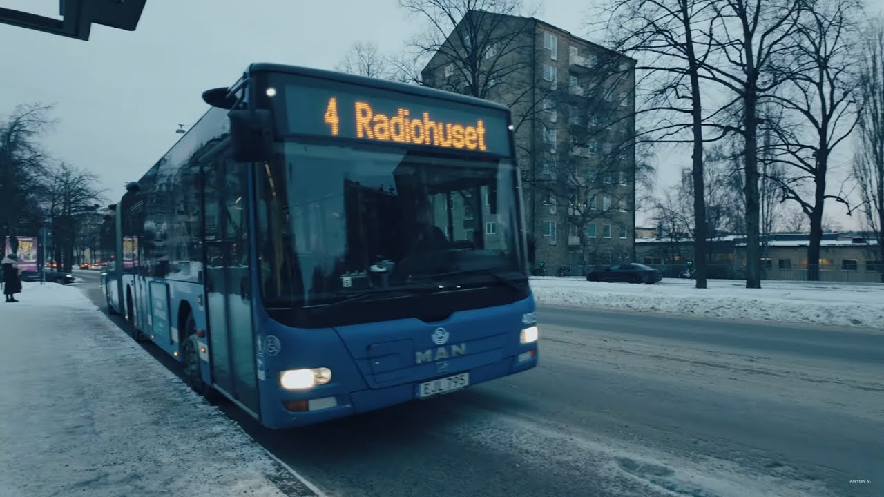 Sweden, Stockholm, bus 4 ride from Rosenlund to Fleminggatan - YouTube