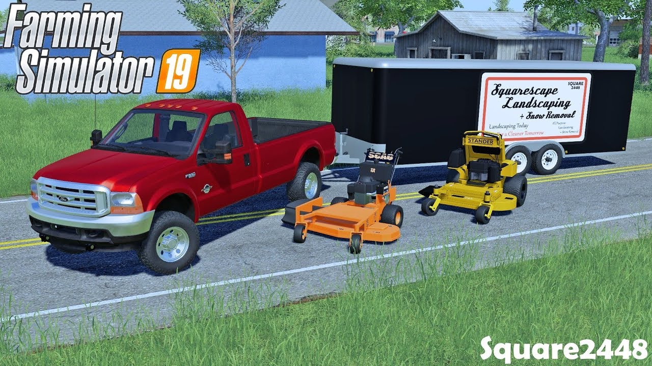 Mowing Lawns With Scag & Wright Mowers | 2004 F350 | Enclosed Trailer ...