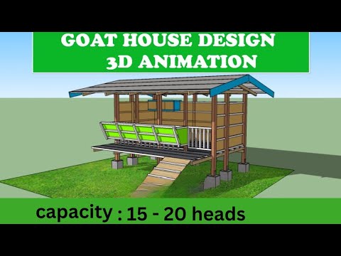 Simple Goat House Design 3D Animation SketchUp Tutorial | 15-20 Heads ...