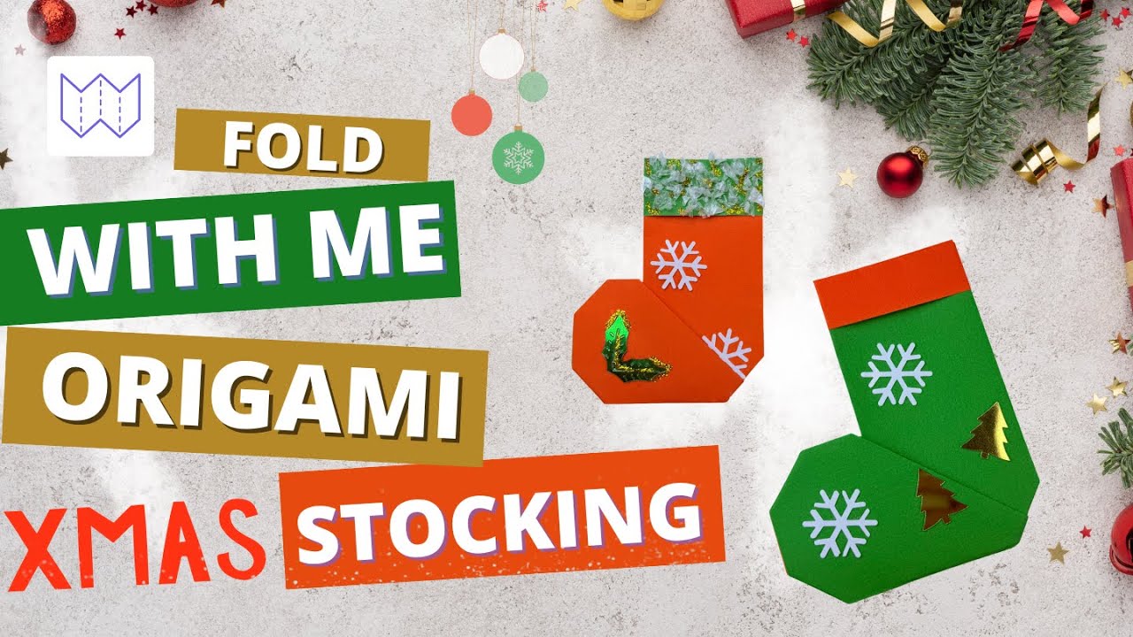 DIY Christmas Stocking Origami | Perfect Handmade Ornament - YouTube