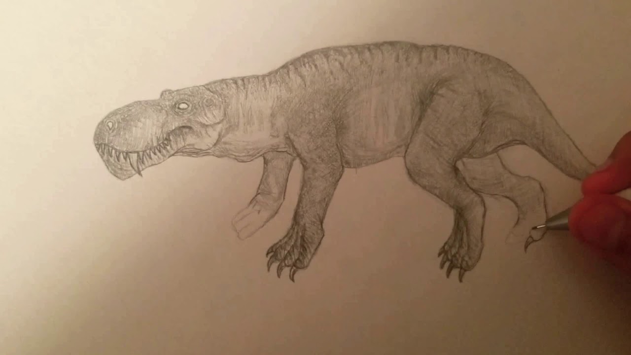 Gorgonopsid speed draw, legs and eye time lapse - YouTube
