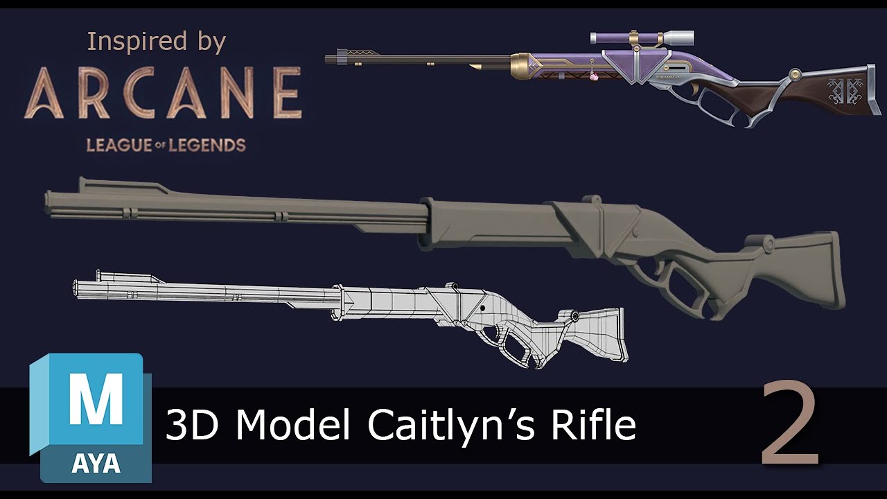 3D Modeling Caitlyn's Rifle from Arcane | Part 2 | Complete Hard ...