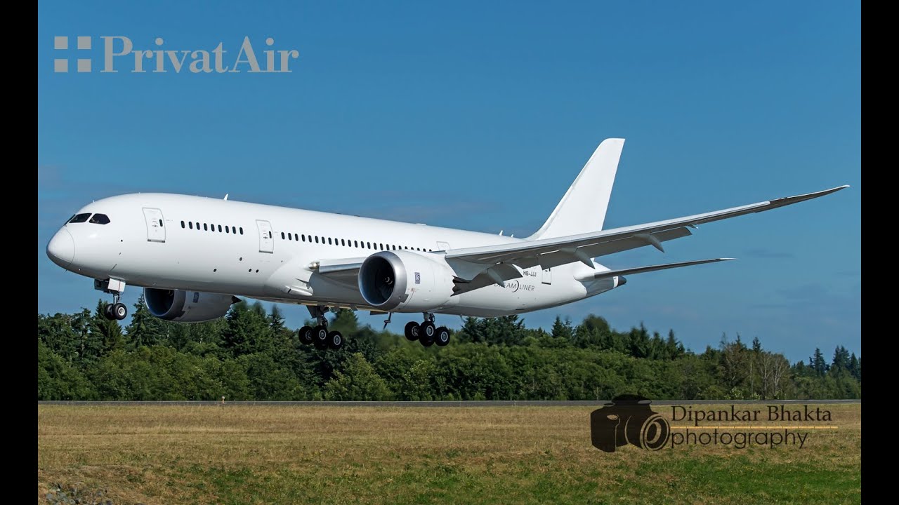 HB-JJJ Privatair's First VIP Boeing 787-8 Dreamliner BBJ ferry flight ...