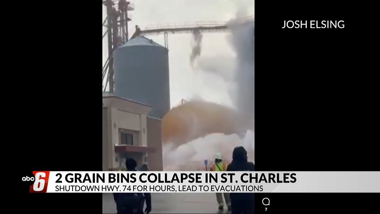 Grain bins collapse in St. Charles - YouTube