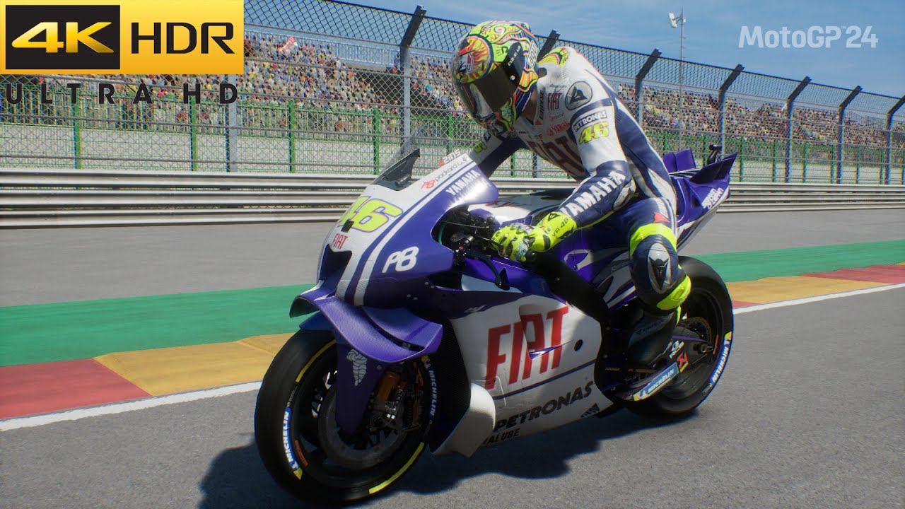 MotoGP 24 - Yamaha YZR-M1 Livery White 2010 Mod! Gameplay [4K60] - YouTube