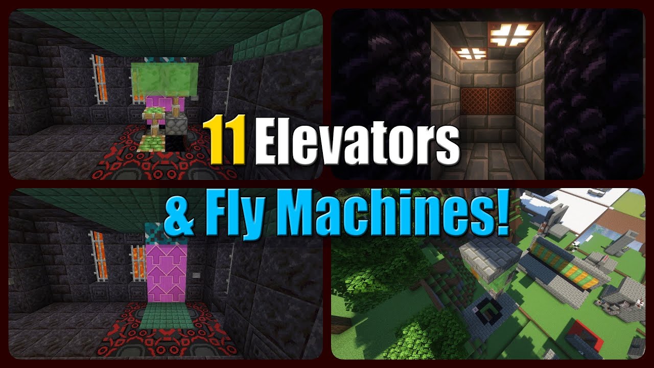 11 Minecraft Elevators + Flying Machines (Works in Java & Bedrock ...