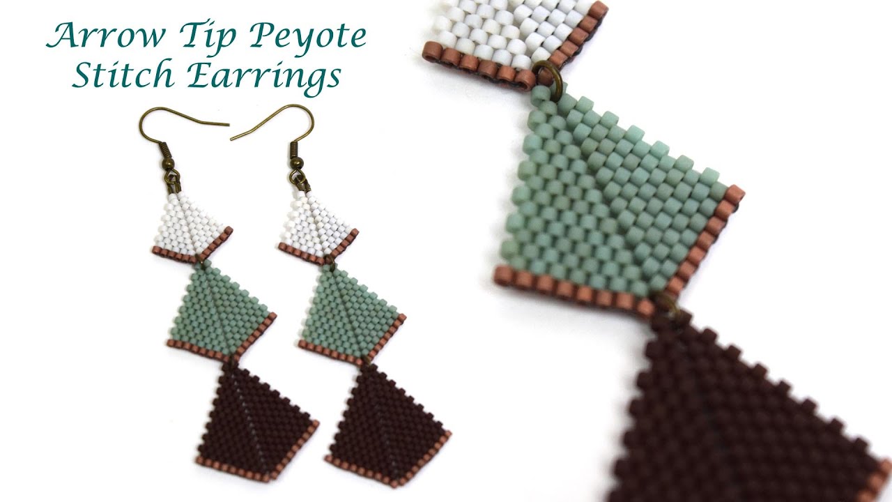 Arrow Tip Peyote Earrings | Beading Tutorial - YouTube