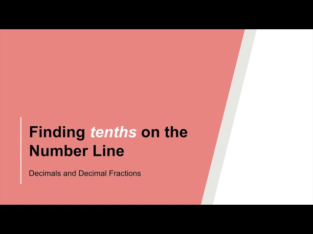 Tenths Number Line