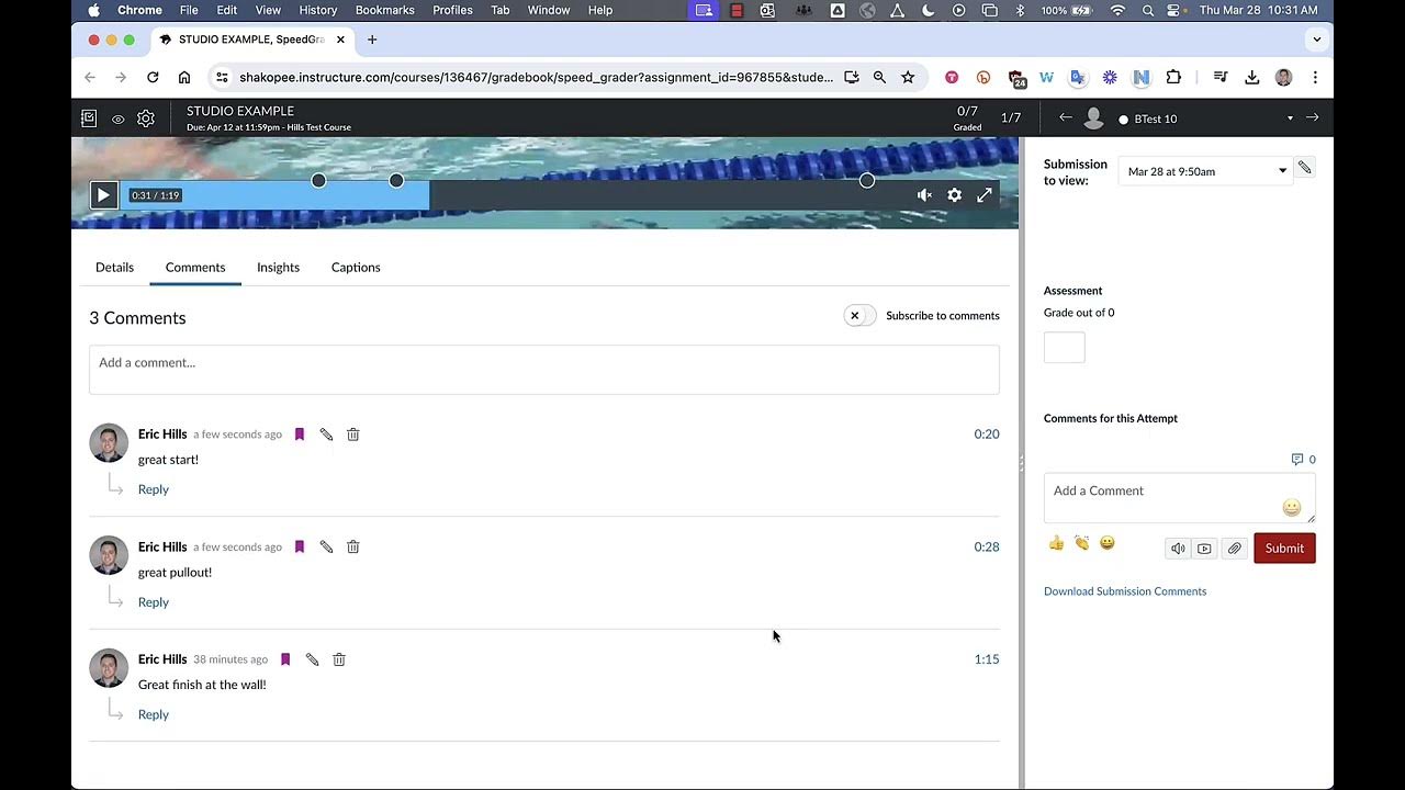 Grading Canvas Studio Submissions - YouTube