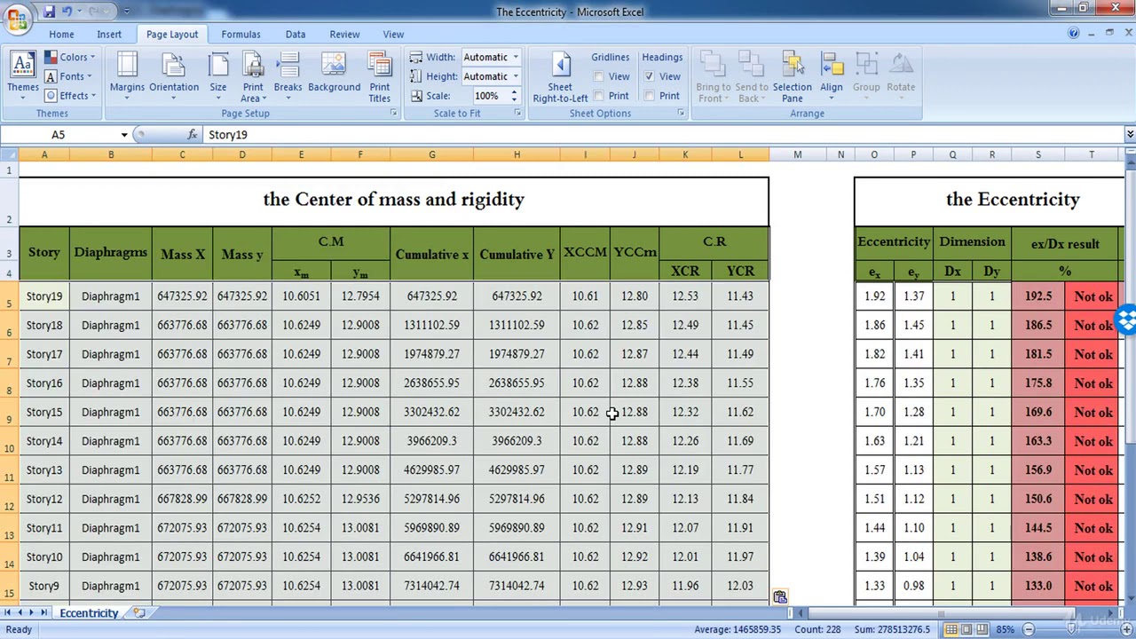How to check eccentricity of Building in Etabs (017) - YouTube