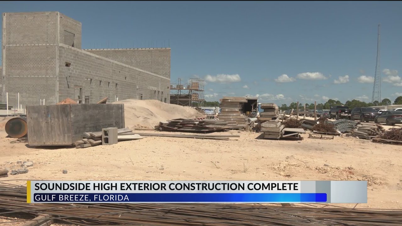 New Santa Rosa County high school's exterior structure completed - YouTube