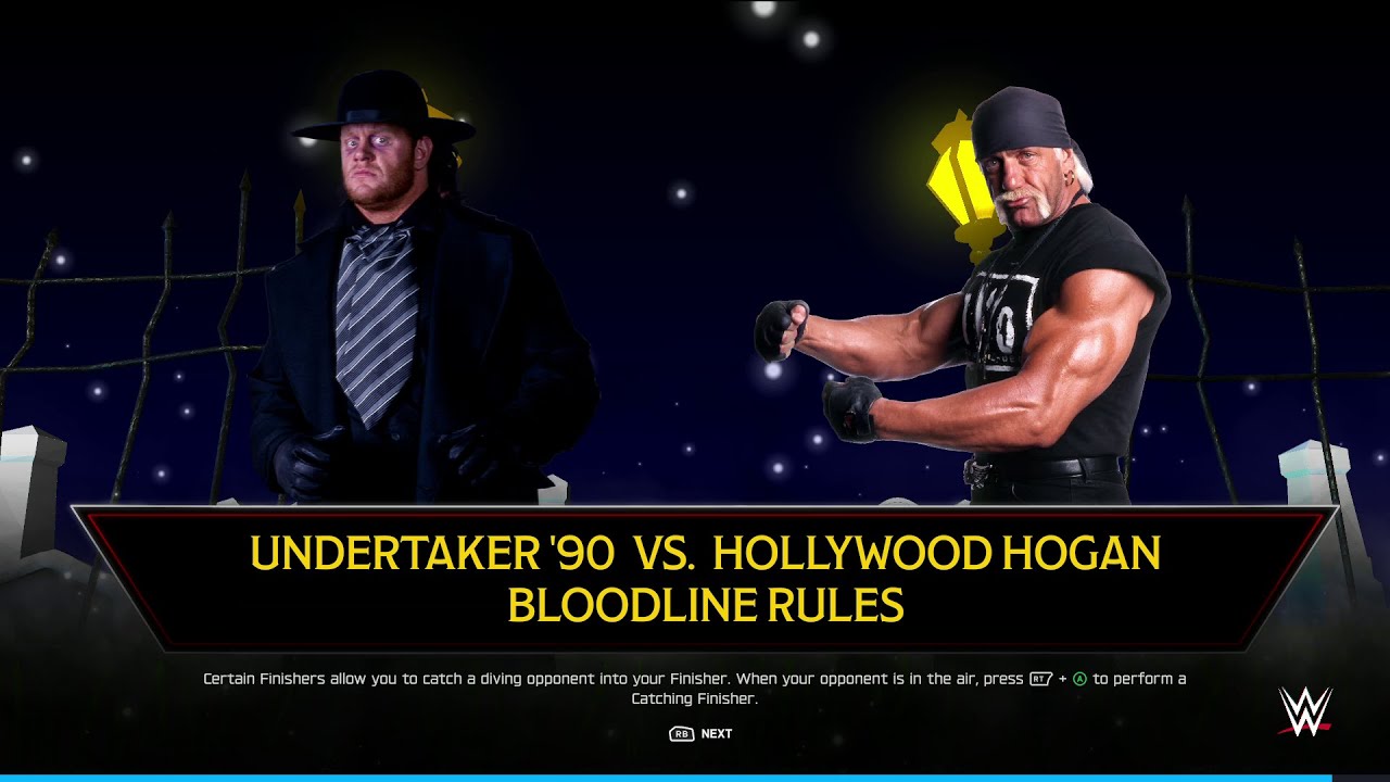 BLOODLINE RULES MATCH UNDERTAKER VS. HOLLYWOOD HOGAN WWE 2K25 - YouTube