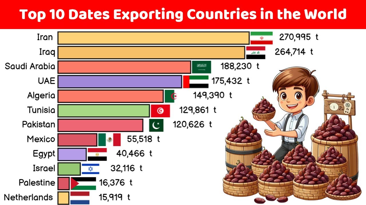 Top 10 Dates Exporting Countries in the World - YouTube
