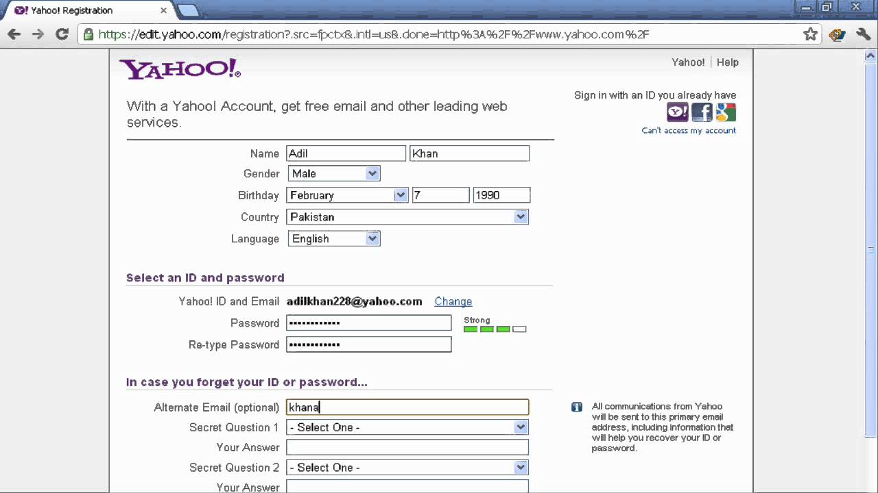 How to create a yahoo id. - YouTube