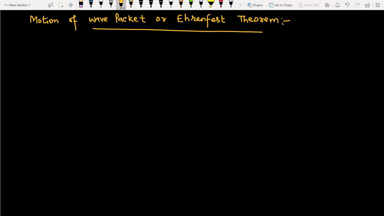 Ehrenfest Theorem Part-1, Quantum Mechanics Lecture-14 - YouTube