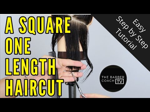 A SQUARE ONE LENGTH HAIRCUT TUTORIAL, STEP BY STEP - YouTube