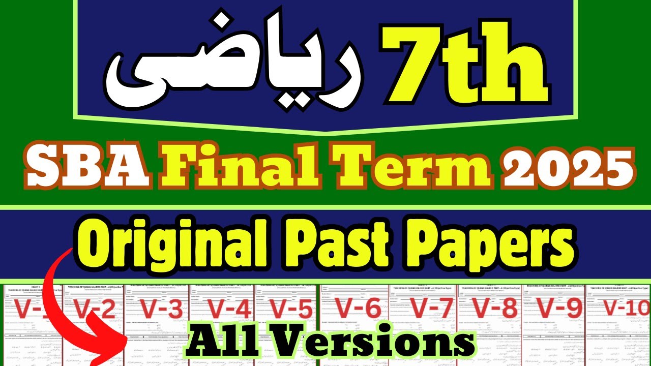 7th Class Math SBA Final Term Paper 2024 | Syllabus, Date Sheet ...