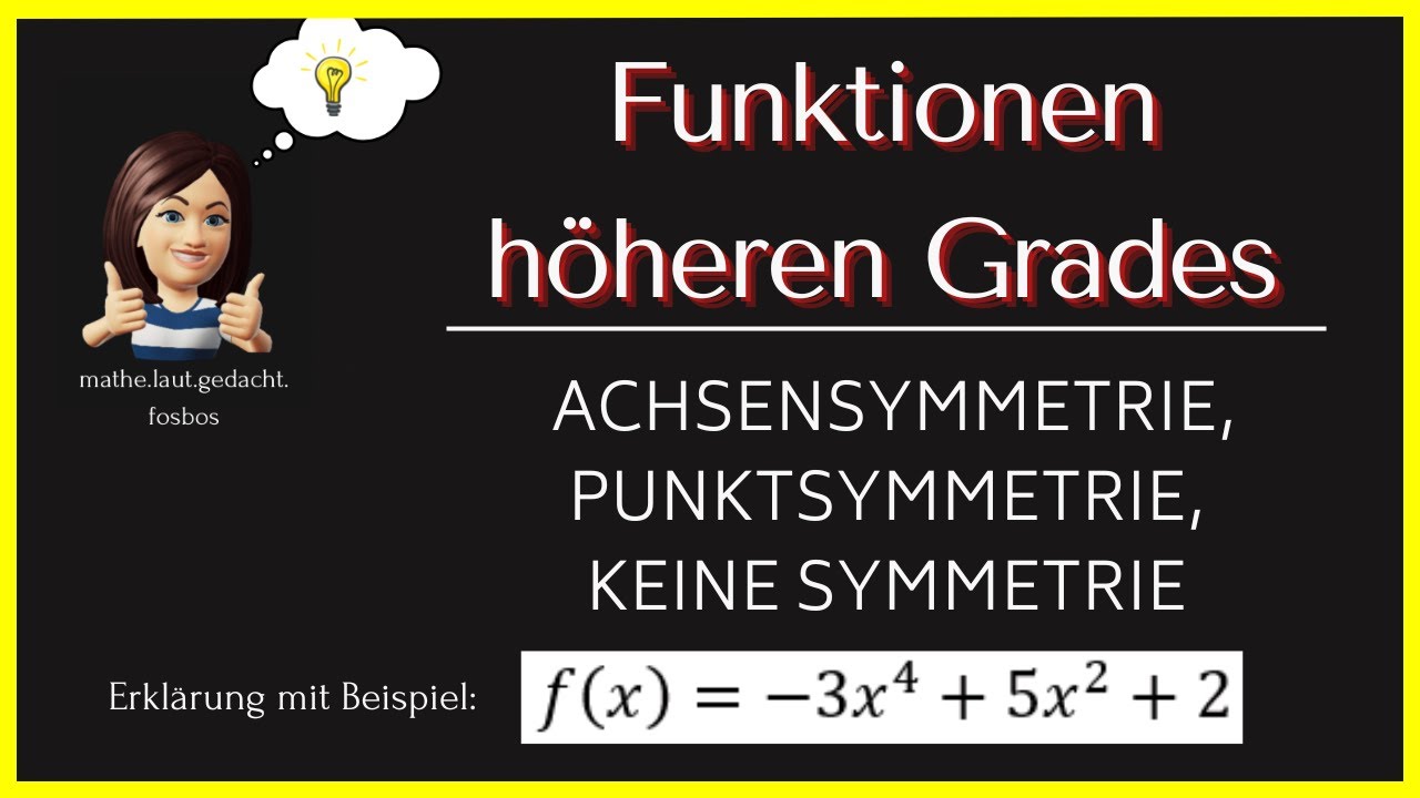 Symmetrie (Achsen-, Punktsymmetrie, keine) einer Polynomfunktion ...