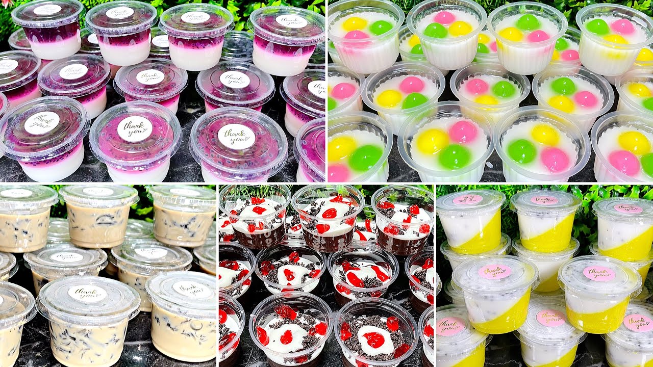 5 Resep puding cup viral untuk ide jualan dan isian Snack box - YouTube