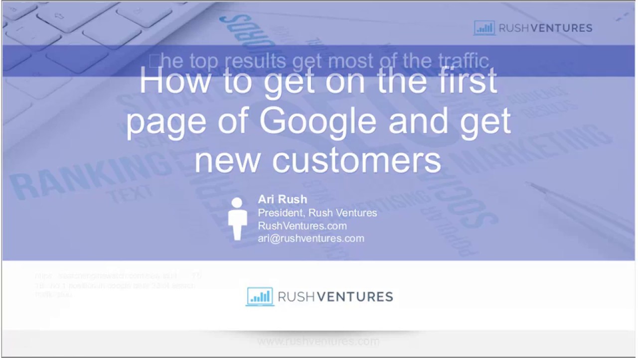 How to Get on The First Page of Google - YouTube
