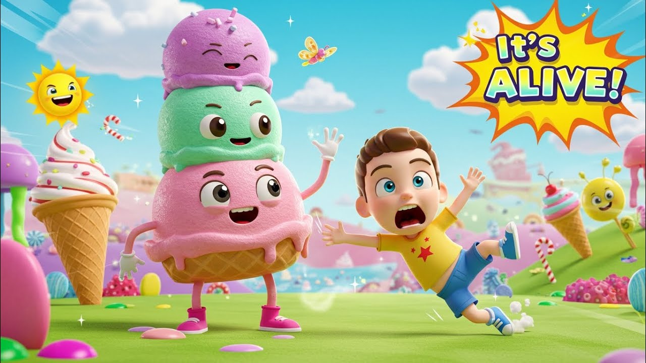 "Funny Ice Cream Cartoon for Kids 🍦 | Giant Ice Cream Runaway | Nursery ...