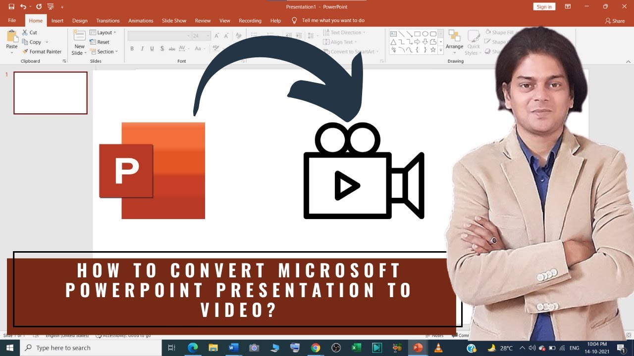 How to convert Microsoft PowerPoint presentation into video? - YouTube
