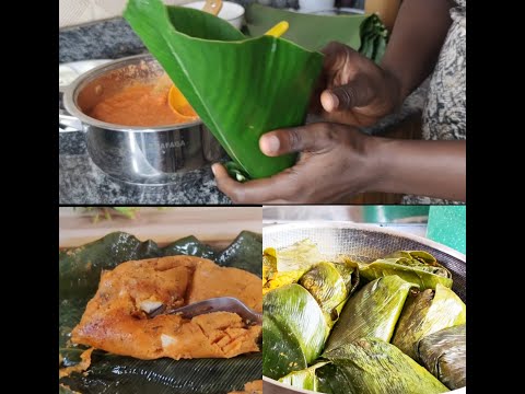 Nigerian Moi moi Recipe (Moi moi elewe): How to fold the leaves ...