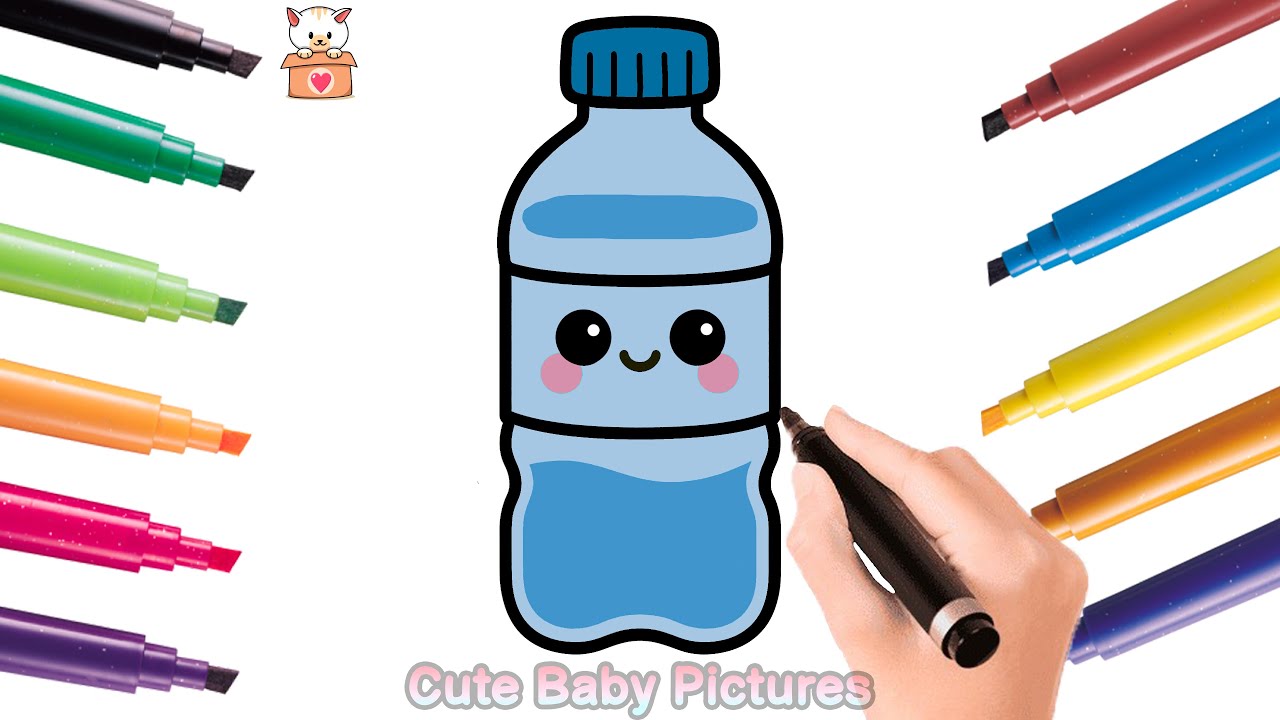 How to Draw a Cute Bottle of Water – Fun and Easy Drawing for Kids ...