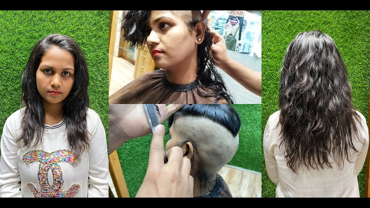 A Mumbai Girl Getting Half Head Shave For New Look | Pineapple Salon ...