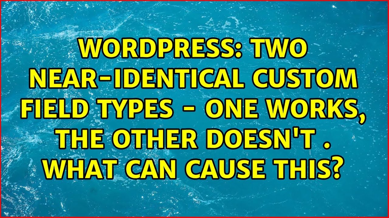 Two near-identical custom field types - one works, the other doesn't ...