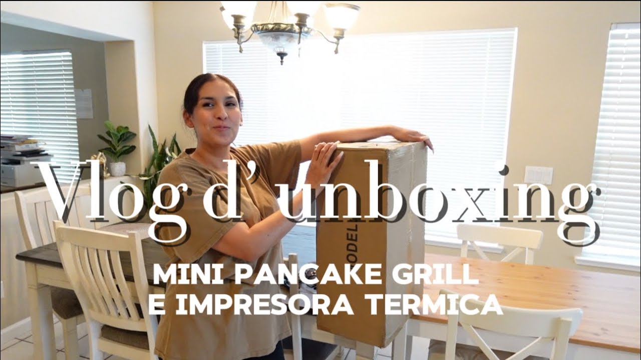 Unboxing mini pancake grill e impresora térmica - YouTube