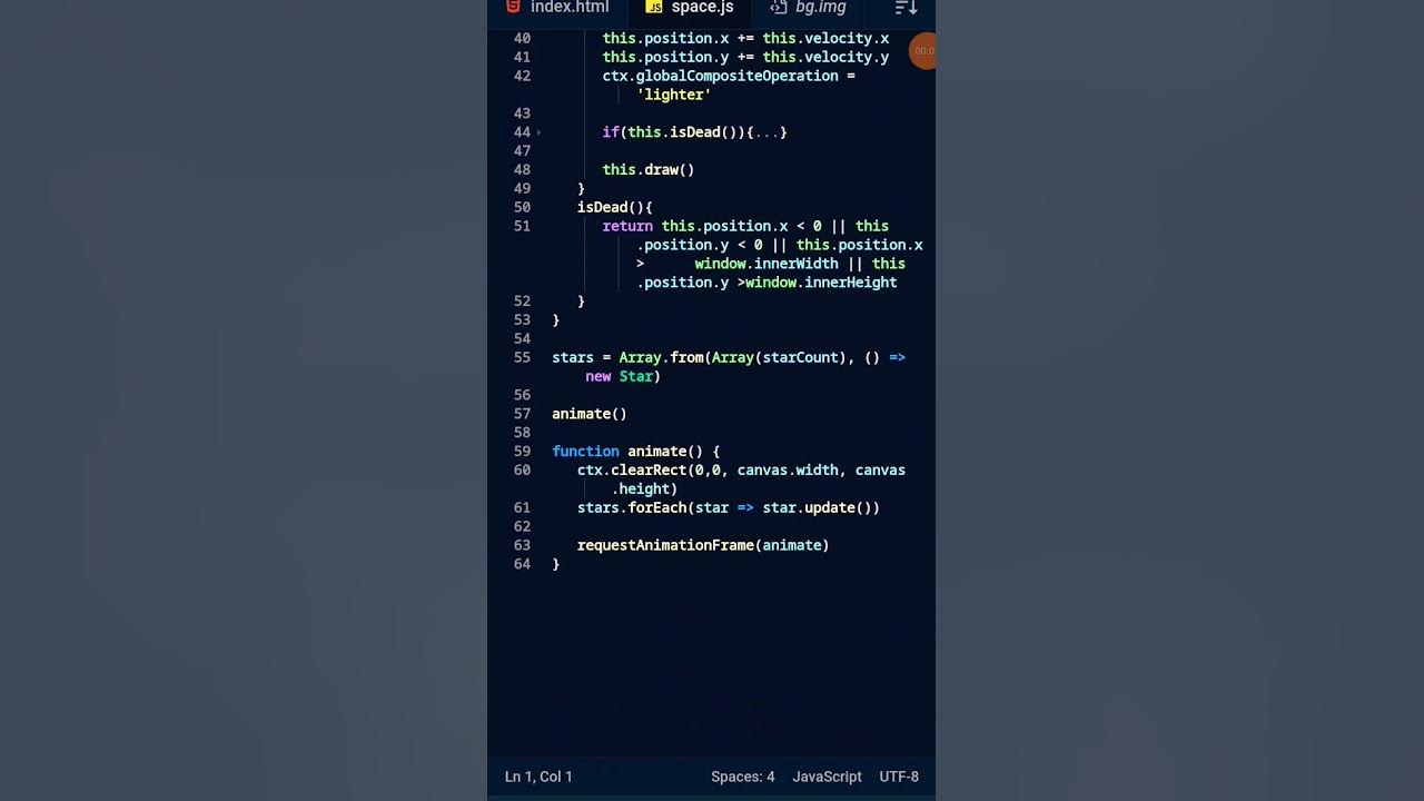 How To Create A Space Animation Using Html And Js In Spck Editor Youtube