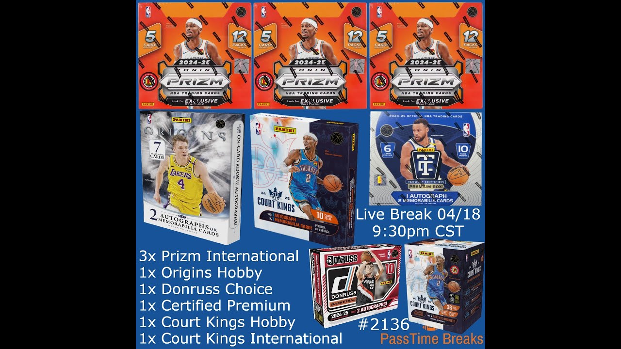 04/18 - 2024-25 PRIZM ORIGINS BASKETBALL - 8 Box Hobby Mix #2136 LIVE ...