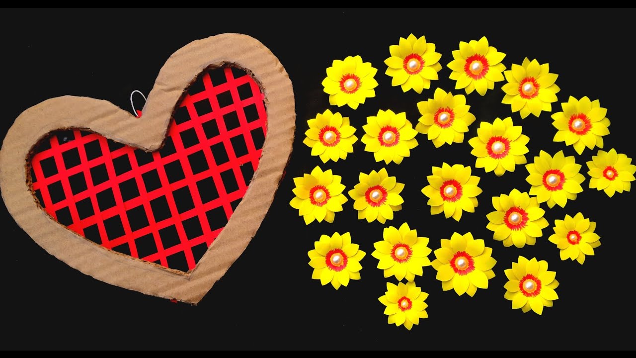 Paper Wall Hanging | Best Out Of Waste | Paper Flower Wall Hanging ...