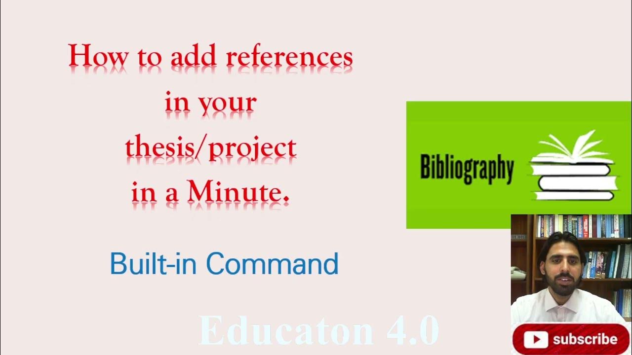 How to Add References in a Thesis: Step-by-Step Guide || Citation - YouTube