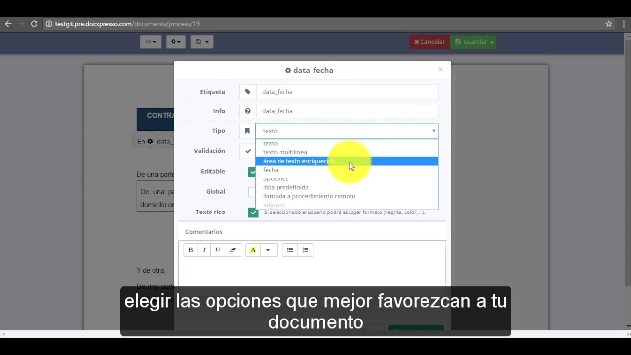 modificar un documento online en Docxpresso - YouTube