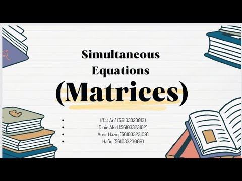 simultaneous equations (matrices) - YouTube